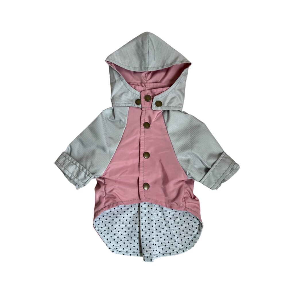 Impermeable para perro con capucha desmontable en color rosa - Meztli's ...