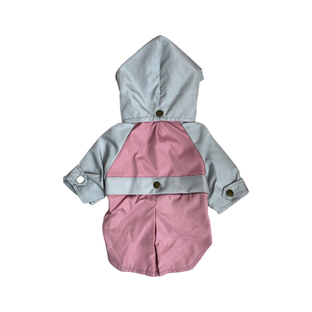 Impermeable para perro con capucha desmontable en color rosa - Meztli's ...