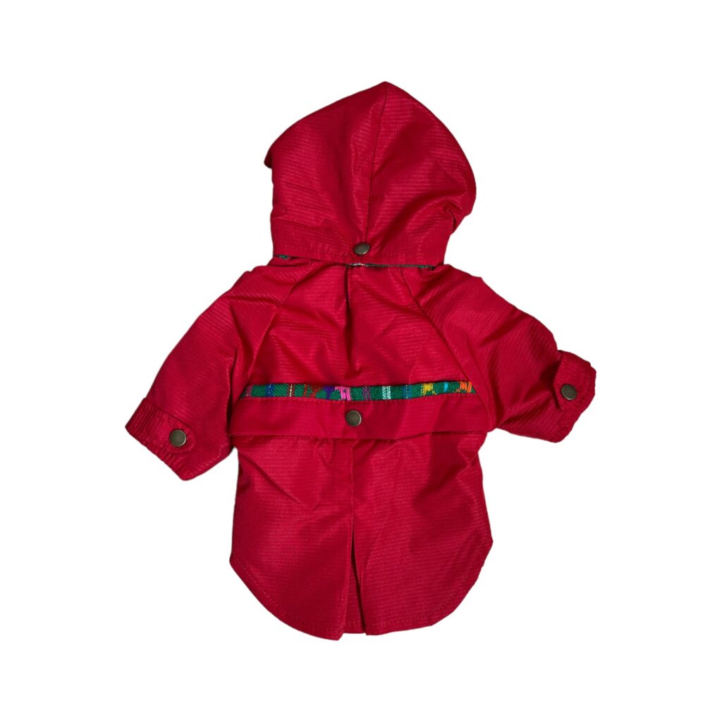 Impermeable para perro con capucha desmontable en color rojo - Meztli's ...