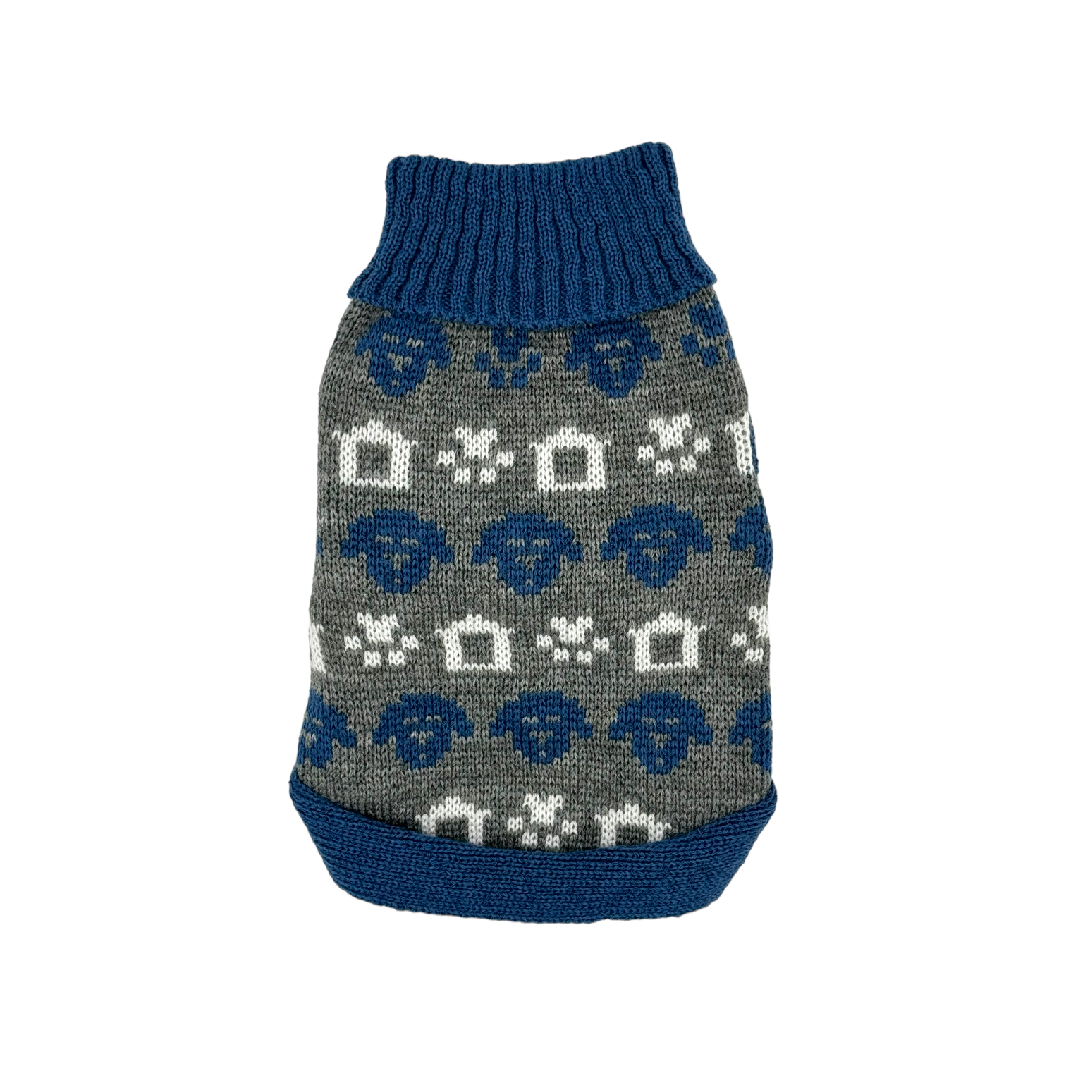 Suéter azul para perro con diseño de huellitas - Meztli's World